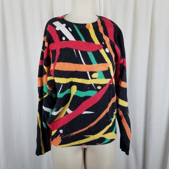 Kenar | Sweaters | Vintage 8s 90s Kenar Wool Angora Graphic Abstract ...